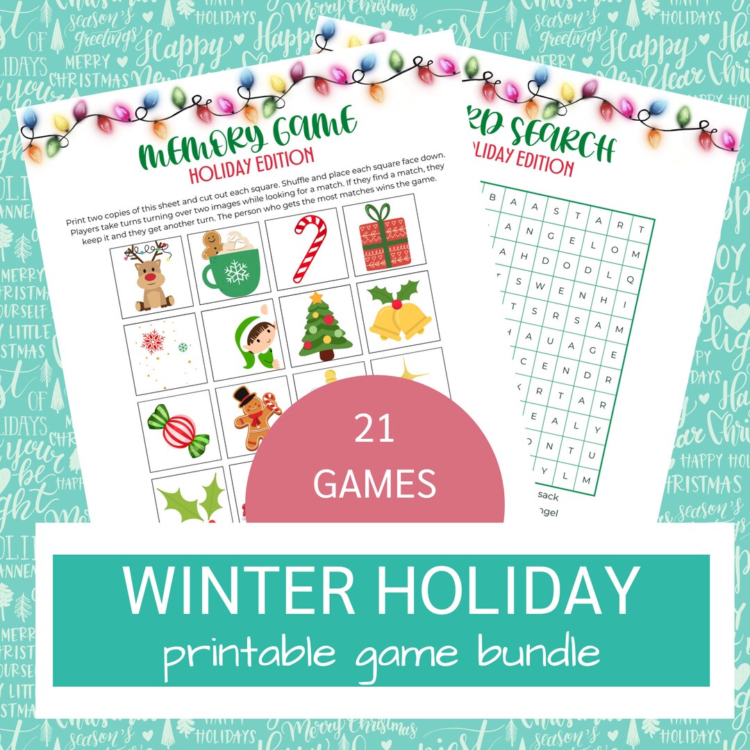 Christmas Games Printable | Winter Holiday Family Game Night Bundle ...