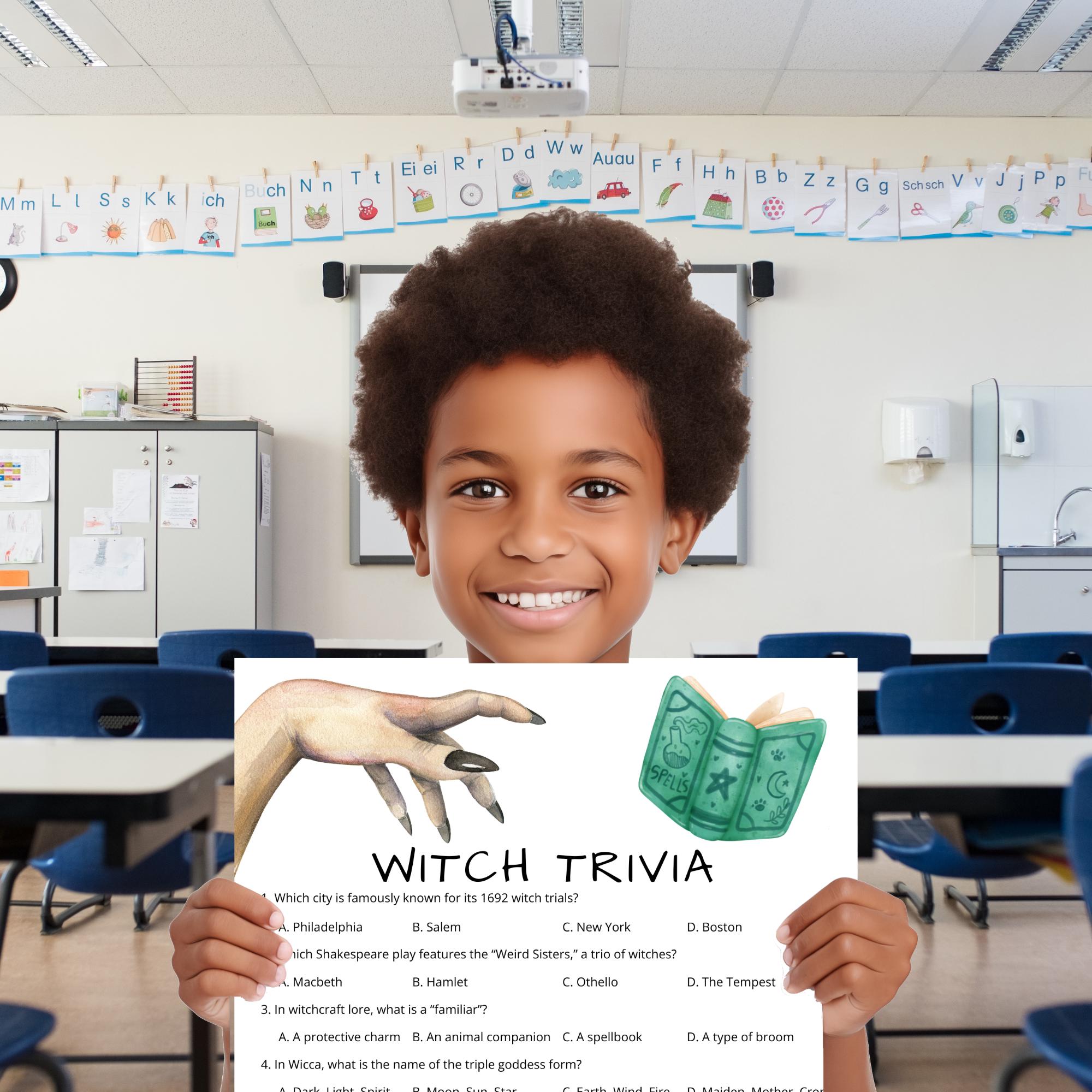 Witch Trivia Quiz: Printable Halloween Party Game (PDF Download) - Etsy