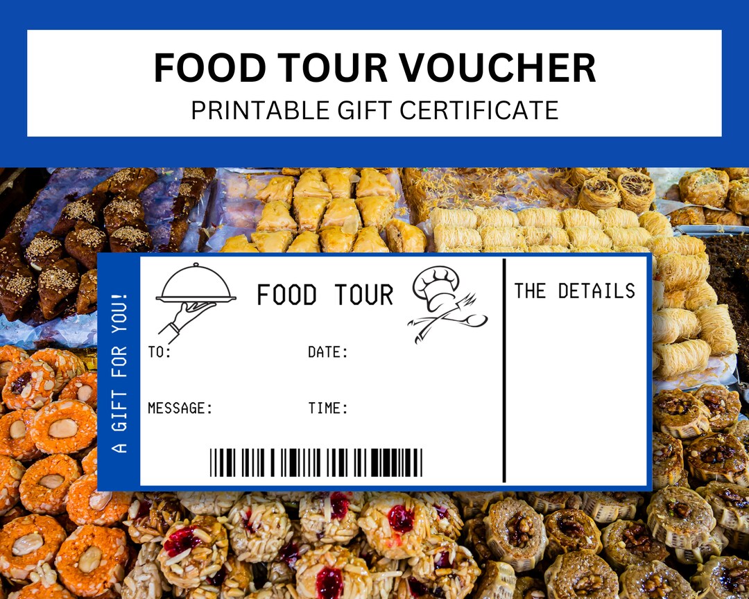 Food Tour Printable Voucher: Culinary Experience Gift (PDF) - Etsy