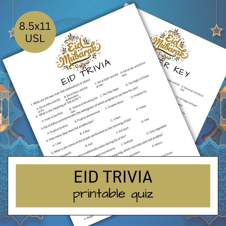 Eid Trivia Game: Printable Islamic Holiday Quiz (PDF) - Etsy