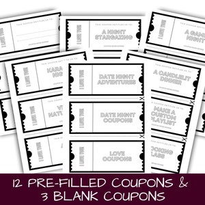 Romantic Date Night Coupons: Love Gift Ideas (printable) - Etsy