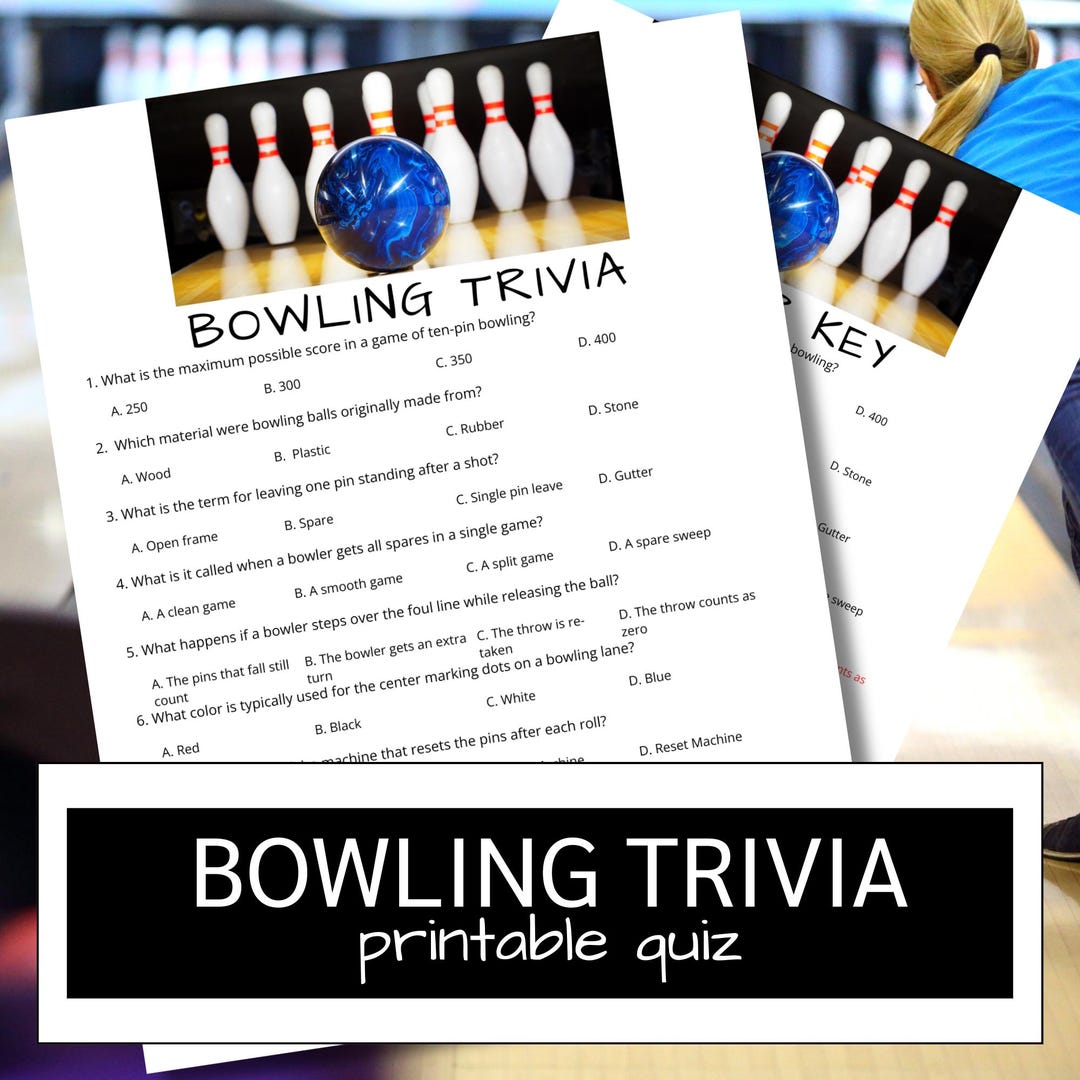 Bowling Trivia Game: Family Fun Quiz (printable PDF) - Etsy