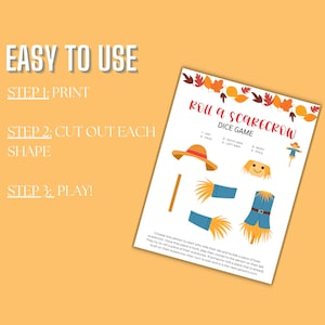 Roll a Scarecrow Dice Game Printable | Fall Party Kids Activities ...