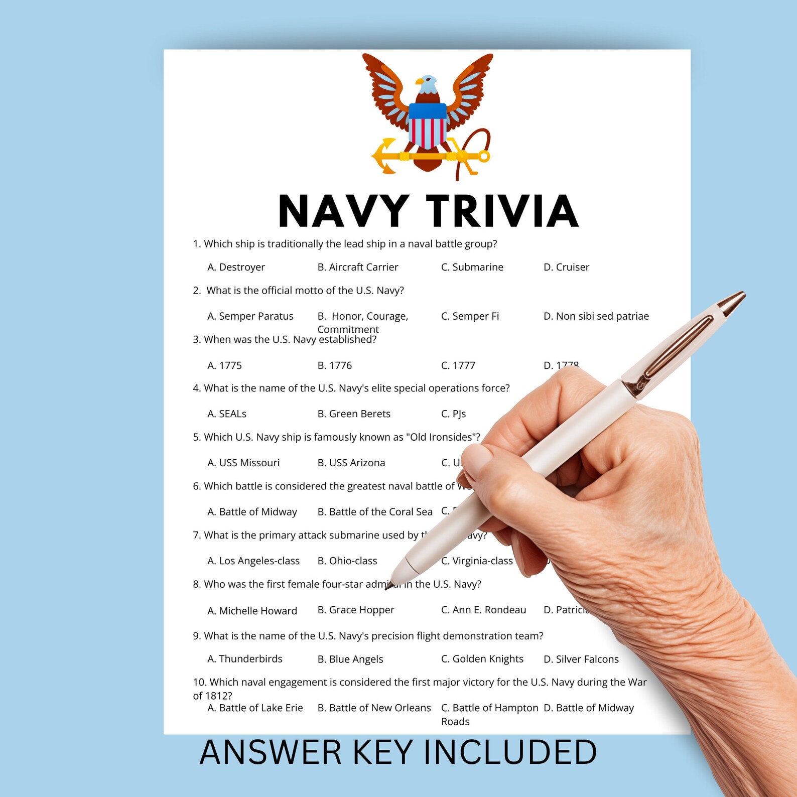 Navy Quiz | United States Navy Trivia Game | Navy Day | Veterans ...