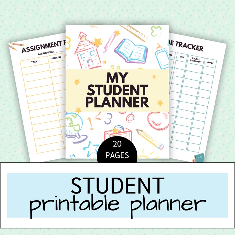 Student Planner Printable PDF | College Student Planner | School Year ...