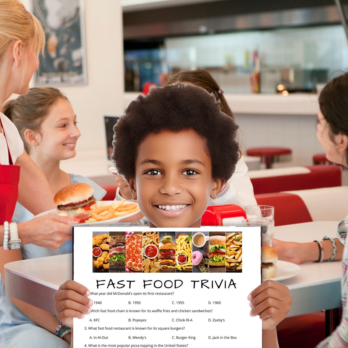 Fast Food Trivia | Junk Food Quiz Printable | Pizza Night Games ...