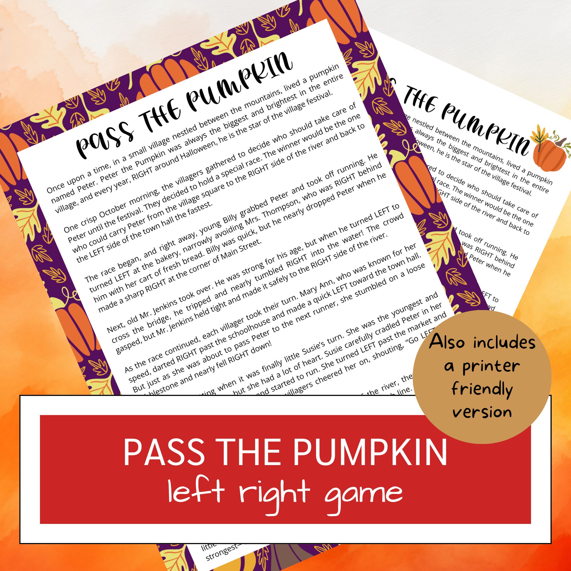 Pass the Pumpkin | Left Right Story | Halloween Games | Fall Party Kids ...