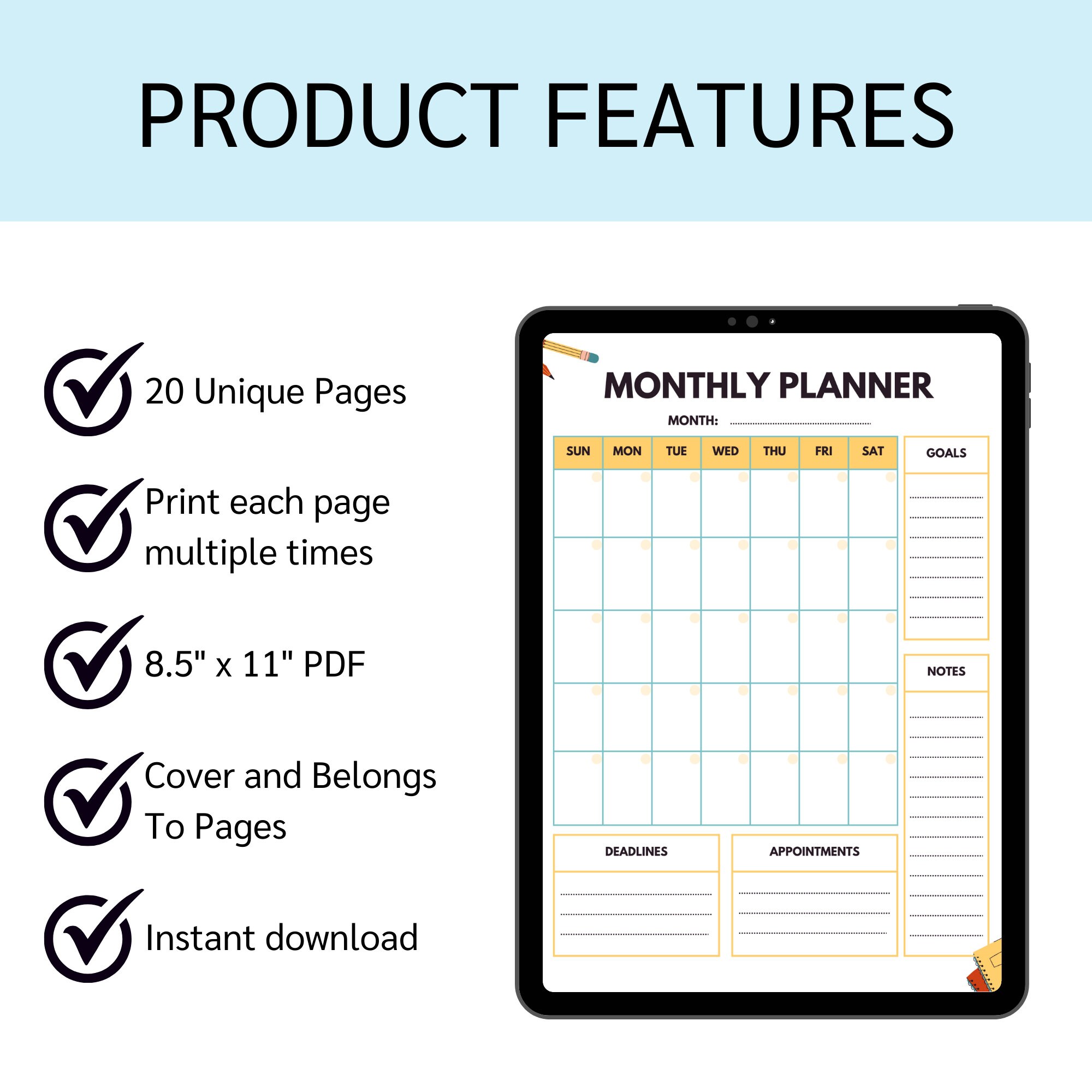 Student Planner Printable: School Year Organizer (PDF) - Etsy