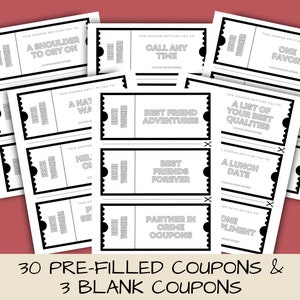 Best Friend Coupon Book | Friendship Coupons | Gift Vouchers for ...