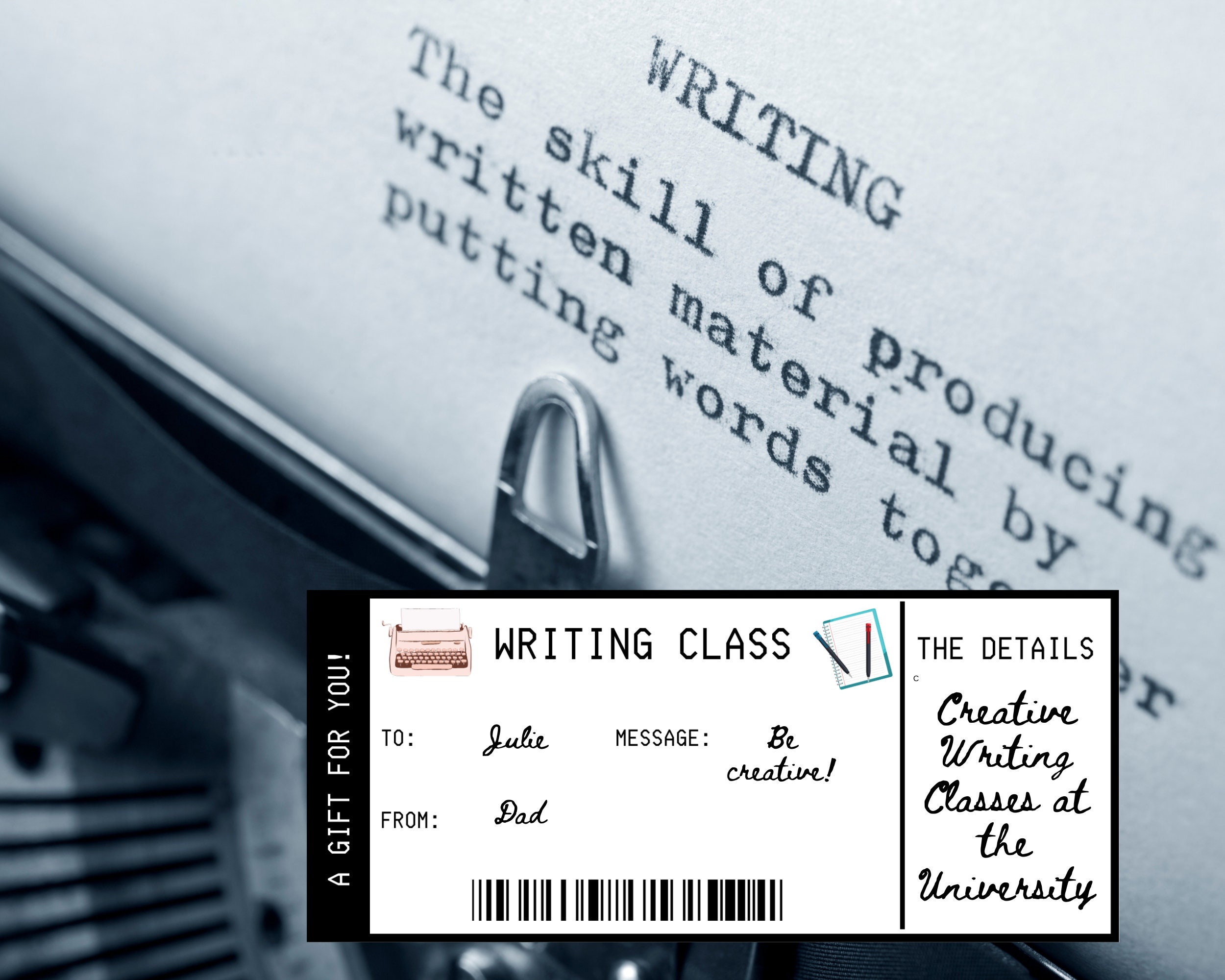 Writing Class Gift Voucher | Creative Writing Workshop Experience ...