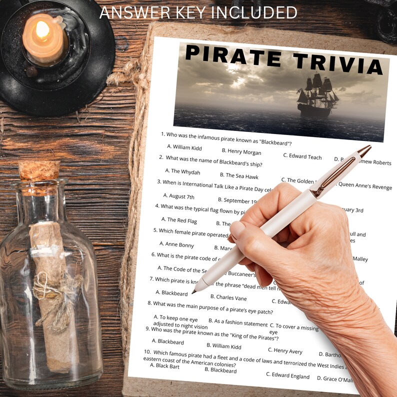 Pirate Trivia Quiz: Printable Pirate Party Game (PDF) - Etsy