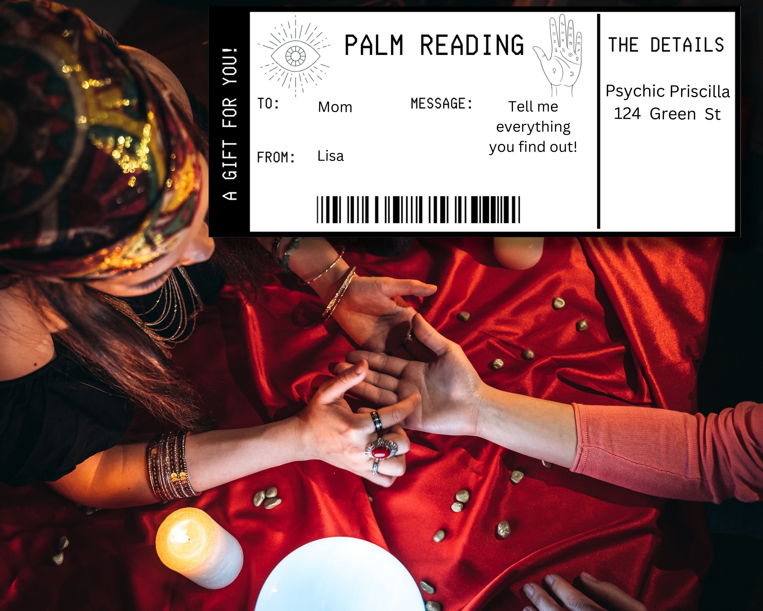 Palm Reading Gift Voucher | Printable Psychic Reading Certificate ...