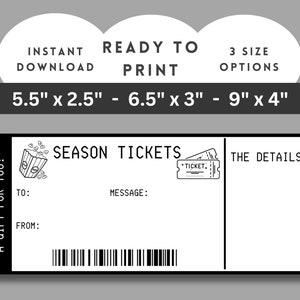 Sports Season Ticket Gift Certificate Template (PDF) - Etsy