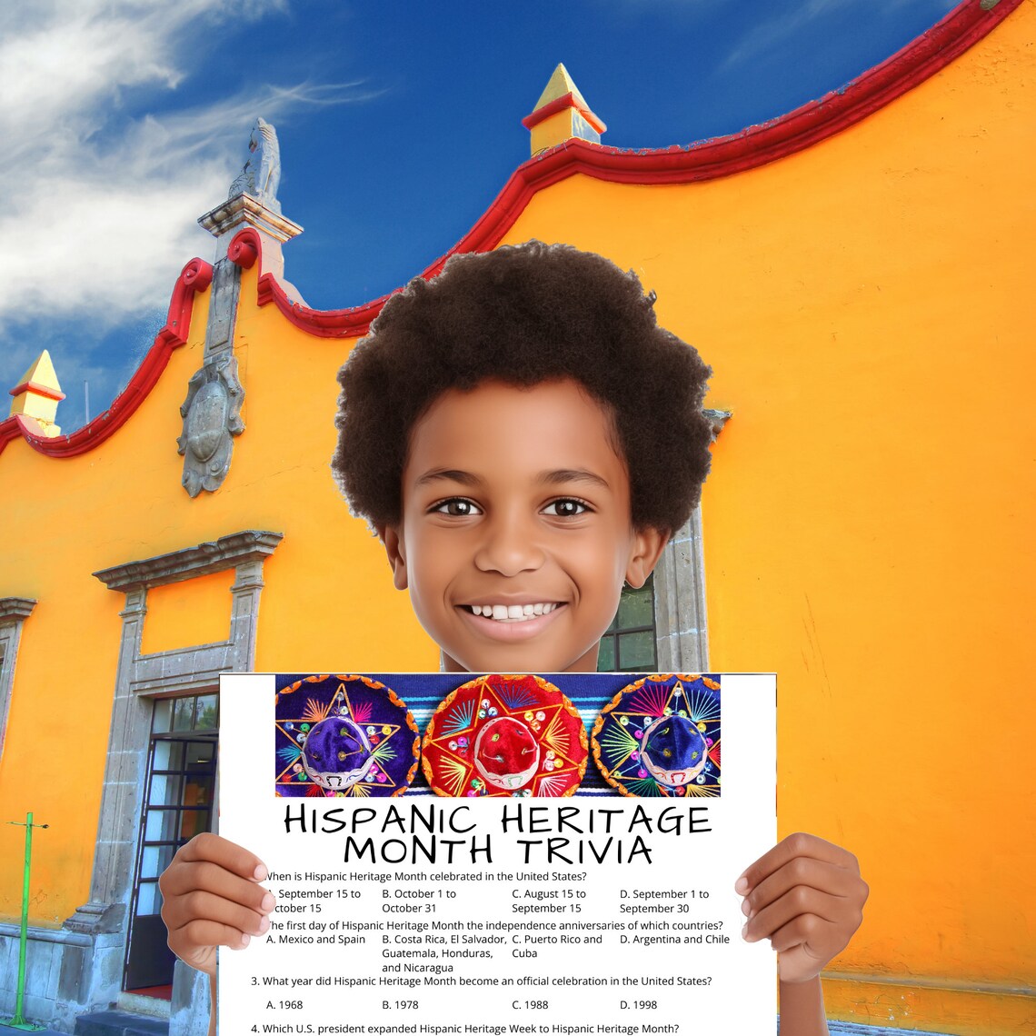 Hispanic Heritage Month Quiz Printable | Hispanic History Month Trivia ...