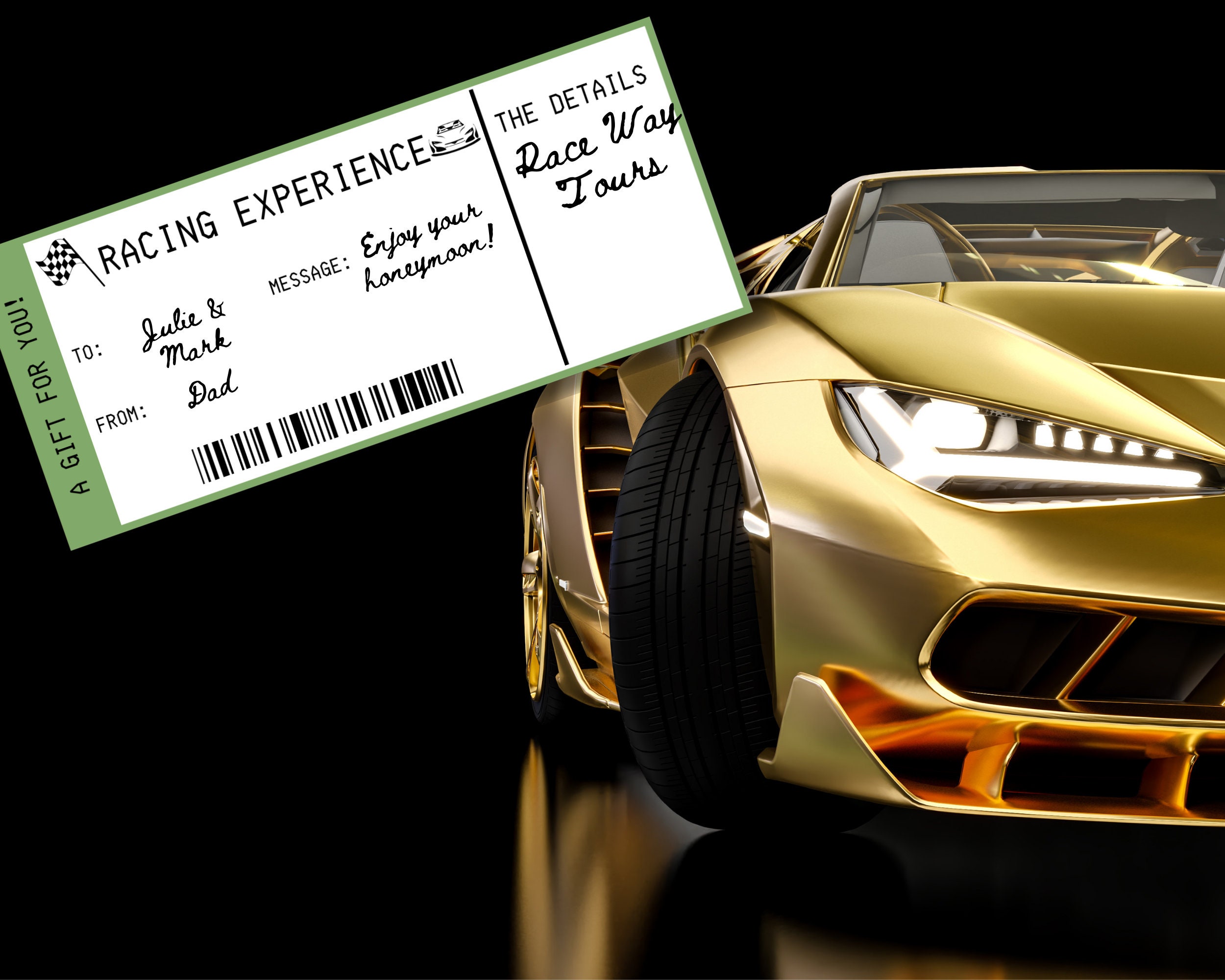Racetrack Printable Voucher | Racing Experience Gift | Drive Exotic ...