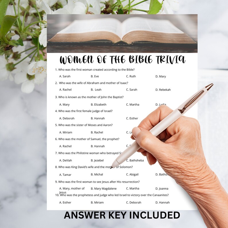 Women of the Bible Trivia Quiz: Printable Bible Study Game (PDF) - Etsy ...