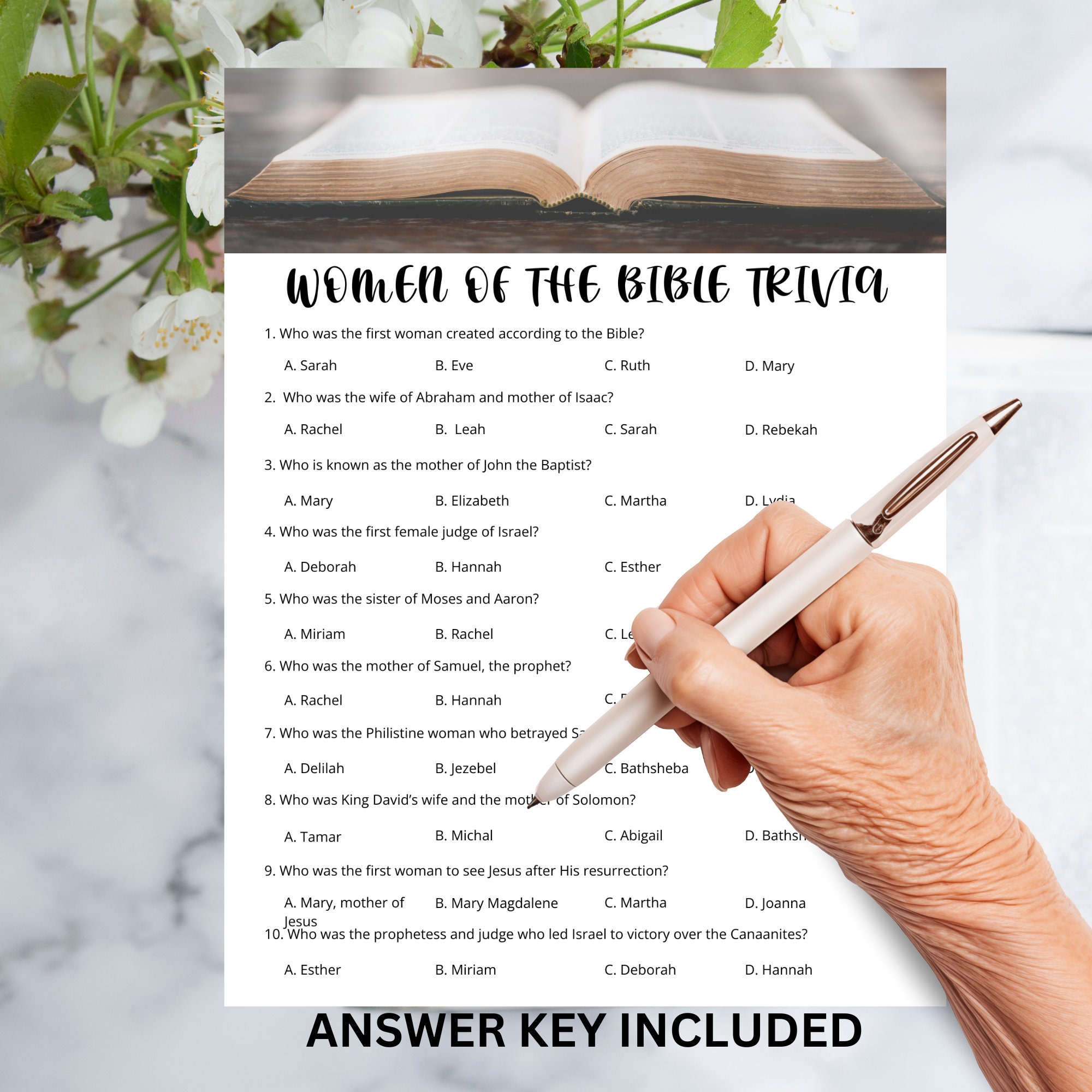 Women of the Bible Trivia Quiz: Printable Bible Study Game (PDF) - Etsy
