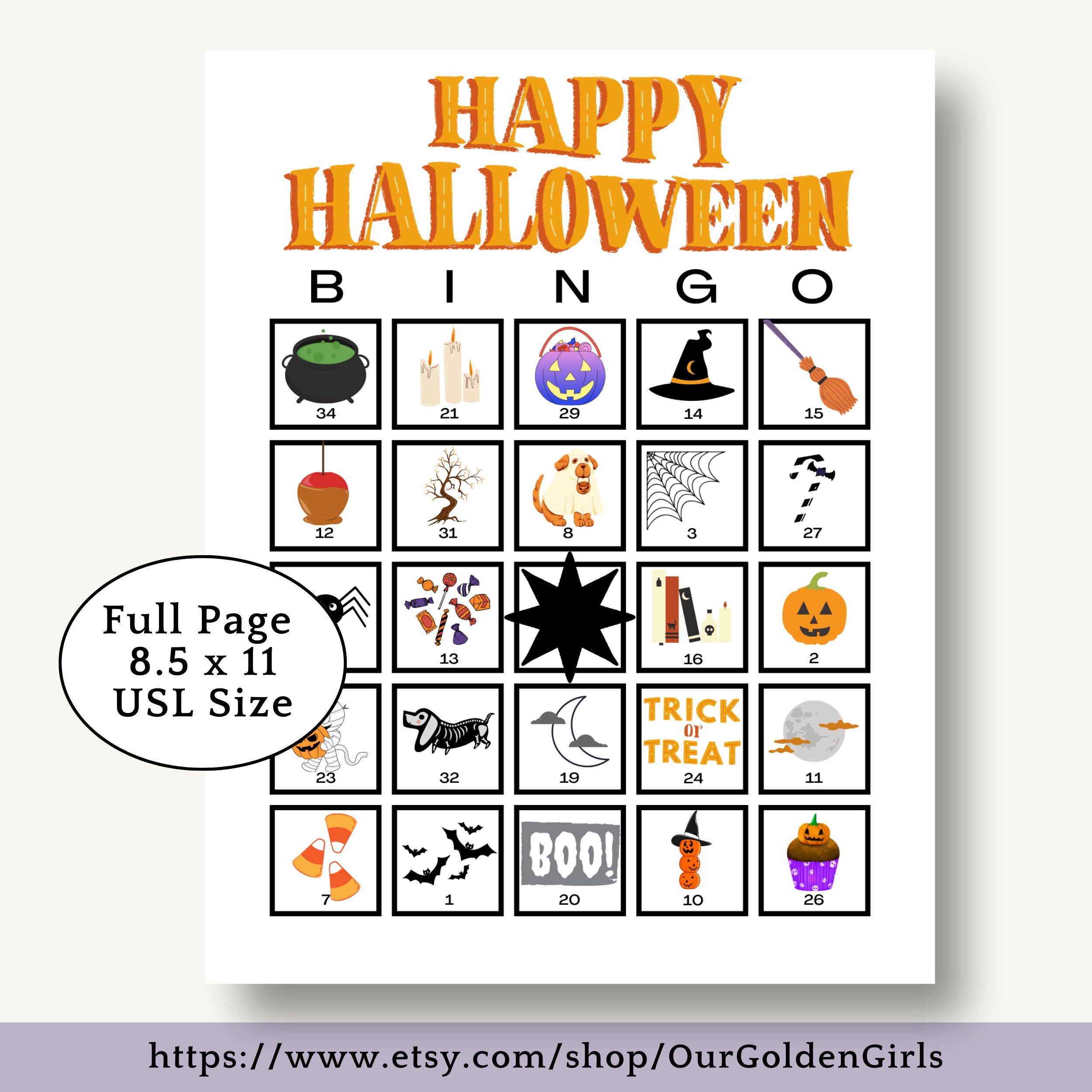 25 Printable Halloween BINGO Cards | Halloween Family Game Night | Kids ...