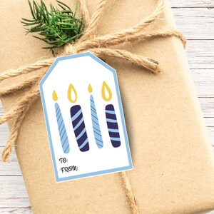 Hanukkah Gift Tags Printable Chanukah Gift Bag Tag Holiday Favor Label ...