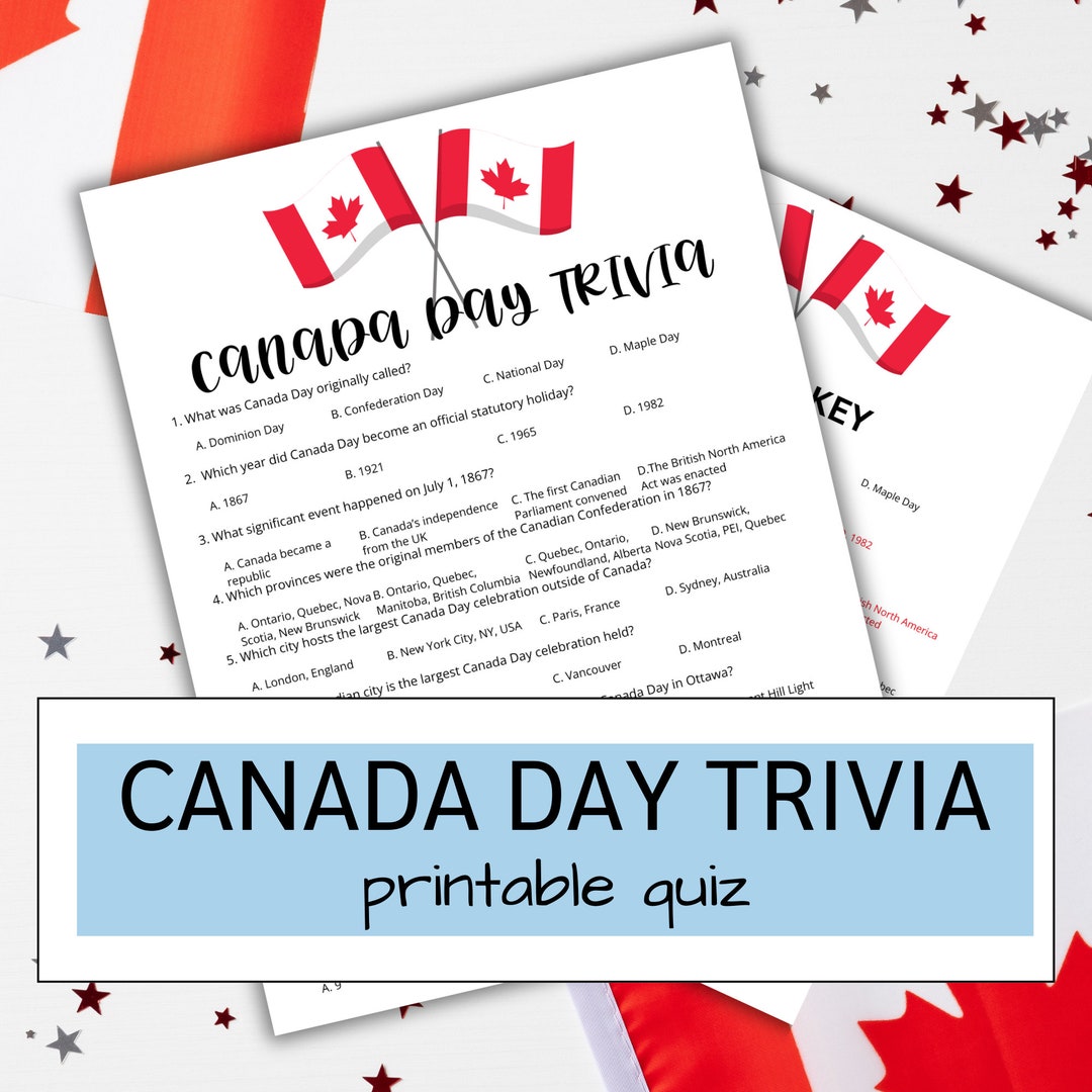 Canada Day Quiz Printable | Happy Canada Day Trivia Game | Canada Day ...