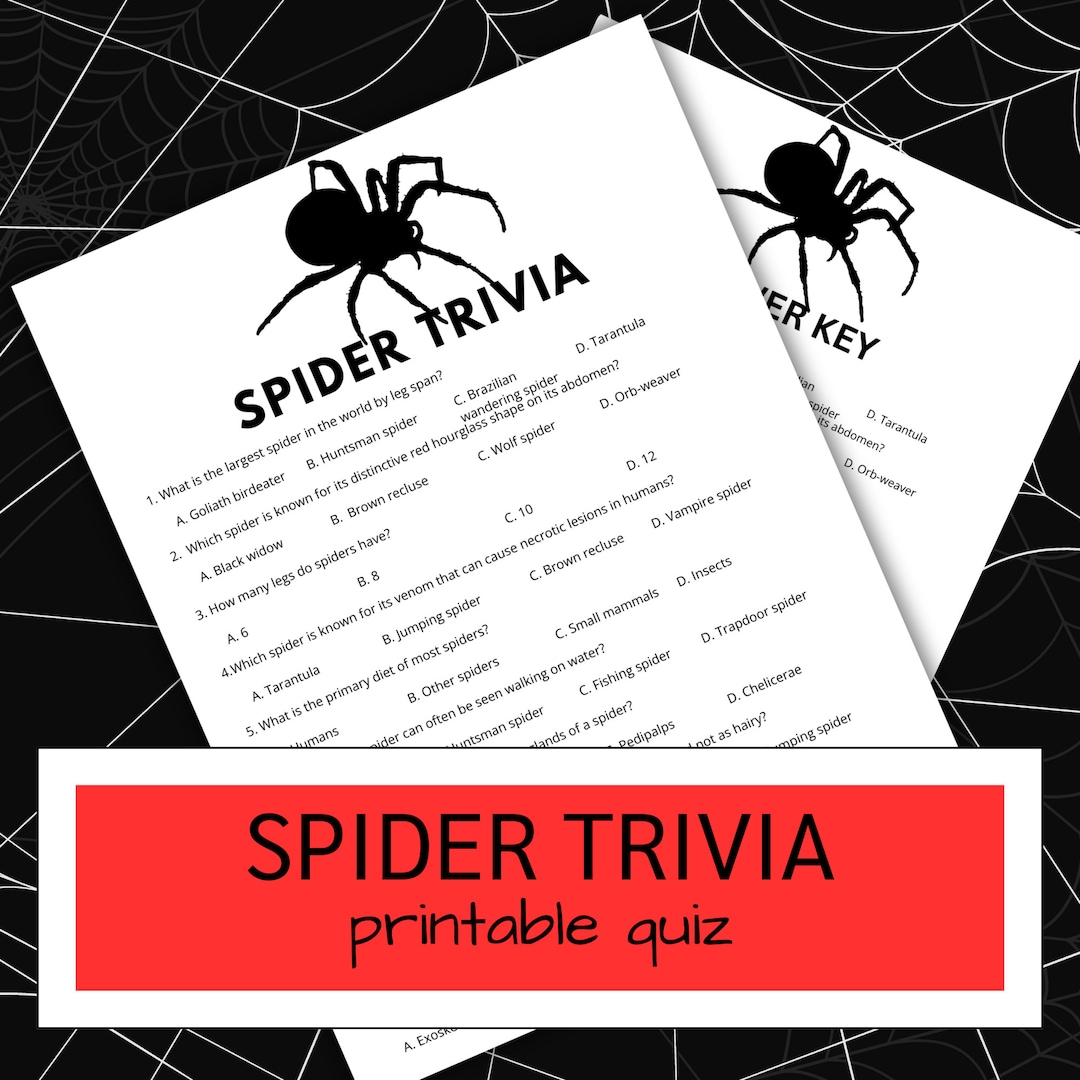Spider Quiz Printable | Arachnid Trivia Game | Spooky Classroom ...