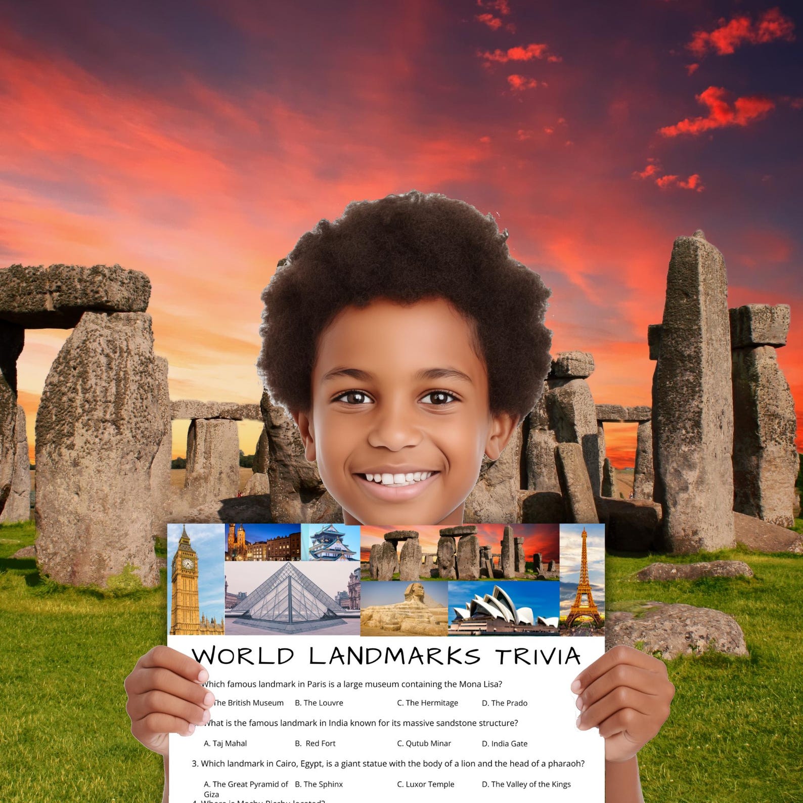 World Landmarks Printable Quiz | Geography Trivia Game | Educational ...