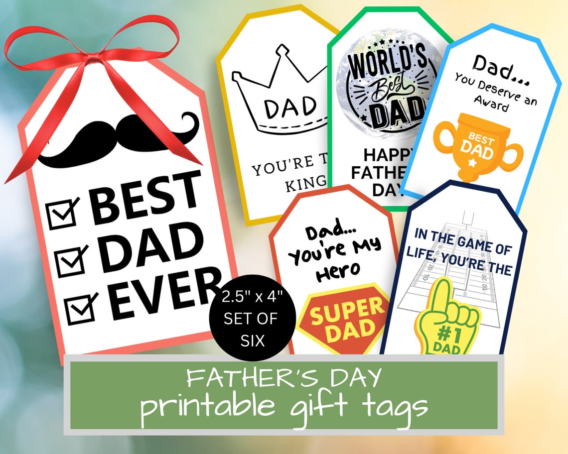 Fathers Day Printable Gift Tags | Best Dad Tag and Goodie Bag Labels ...