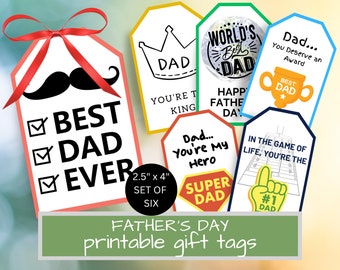 Fathers Day Gift Tags Printable | Best Dad Tag and Goodie Bag Labels ...