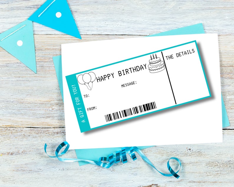 Printable Happy Birthday Coupon | Digital Custom Birthday Gift Voucher ...