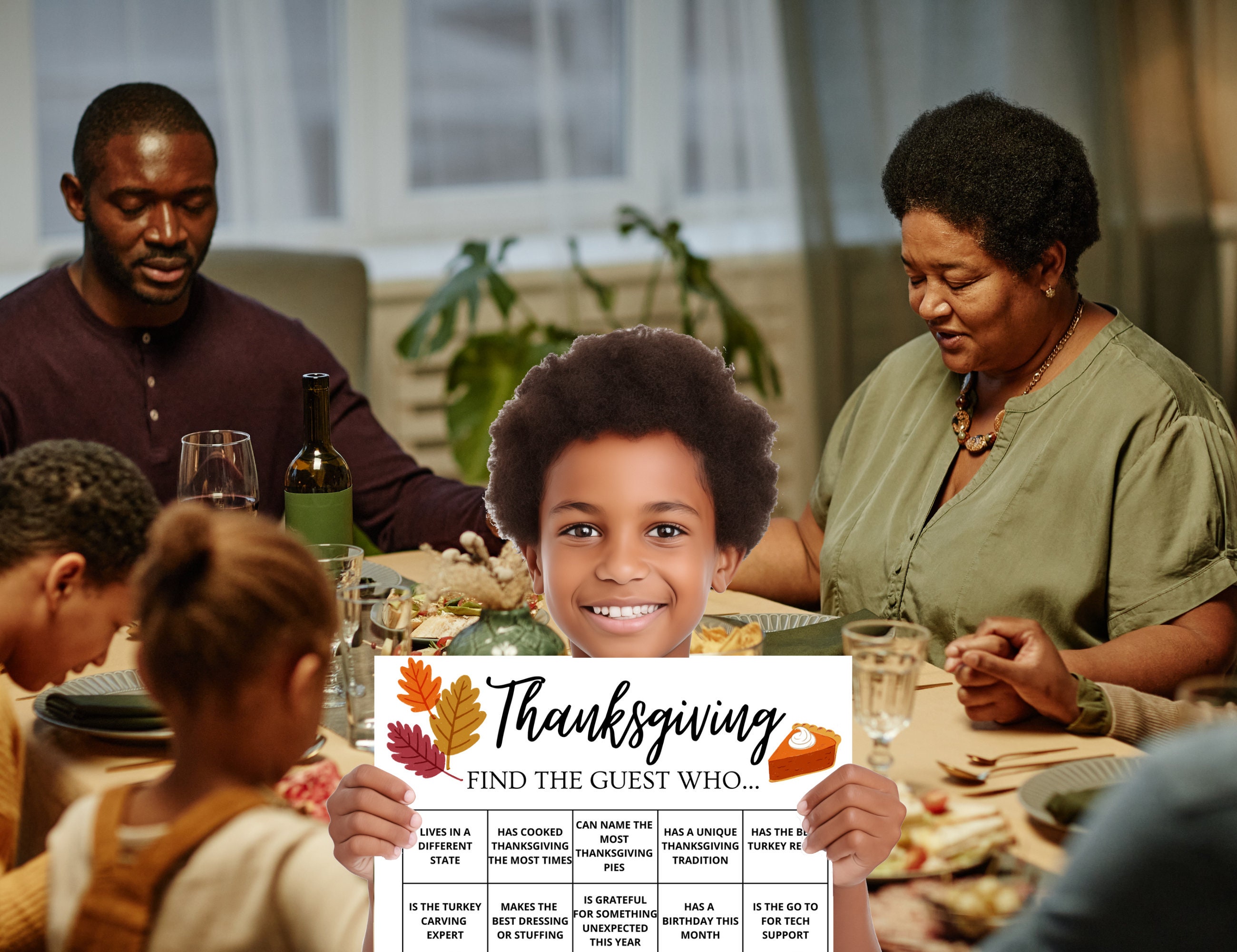 Thanksgiving Find the Guest Bingo | Friendsgiving Icebreaker | Fall ...