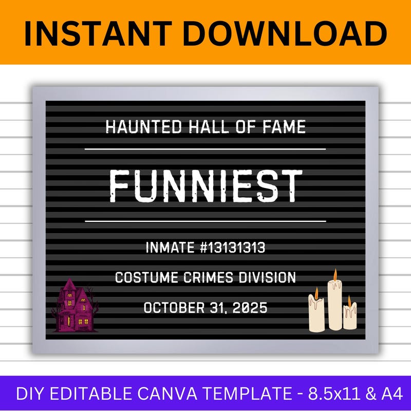 Halloween Costume Inmate Sign - Etsy Canada