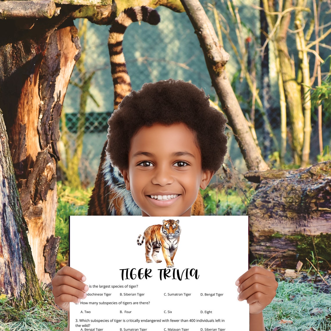Tiger Quiz Printable | Tiger Trivia Game | Zoo Animal Classroom ...