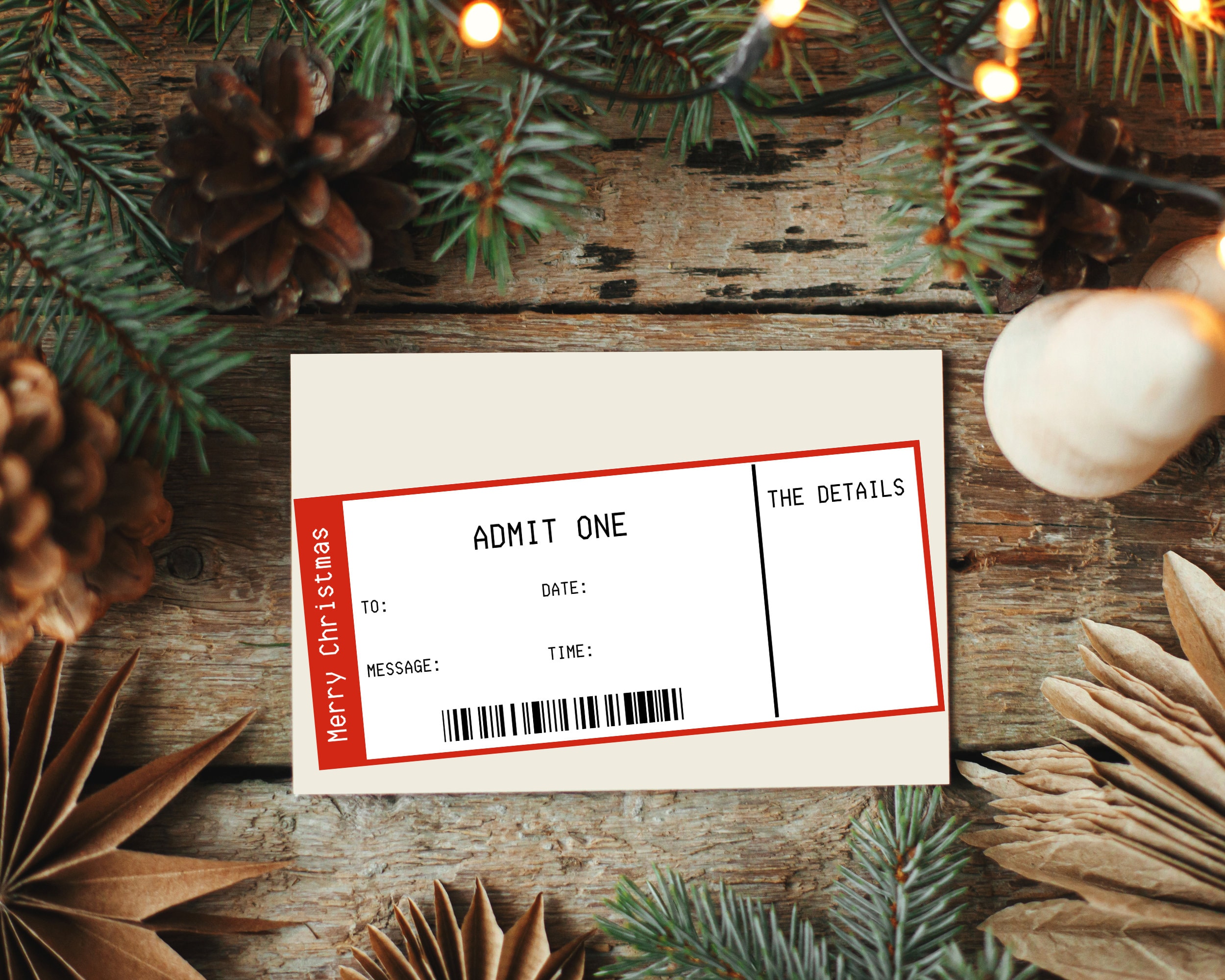 Printable Admit One Christmas Surprise Experience Ticket Template ...