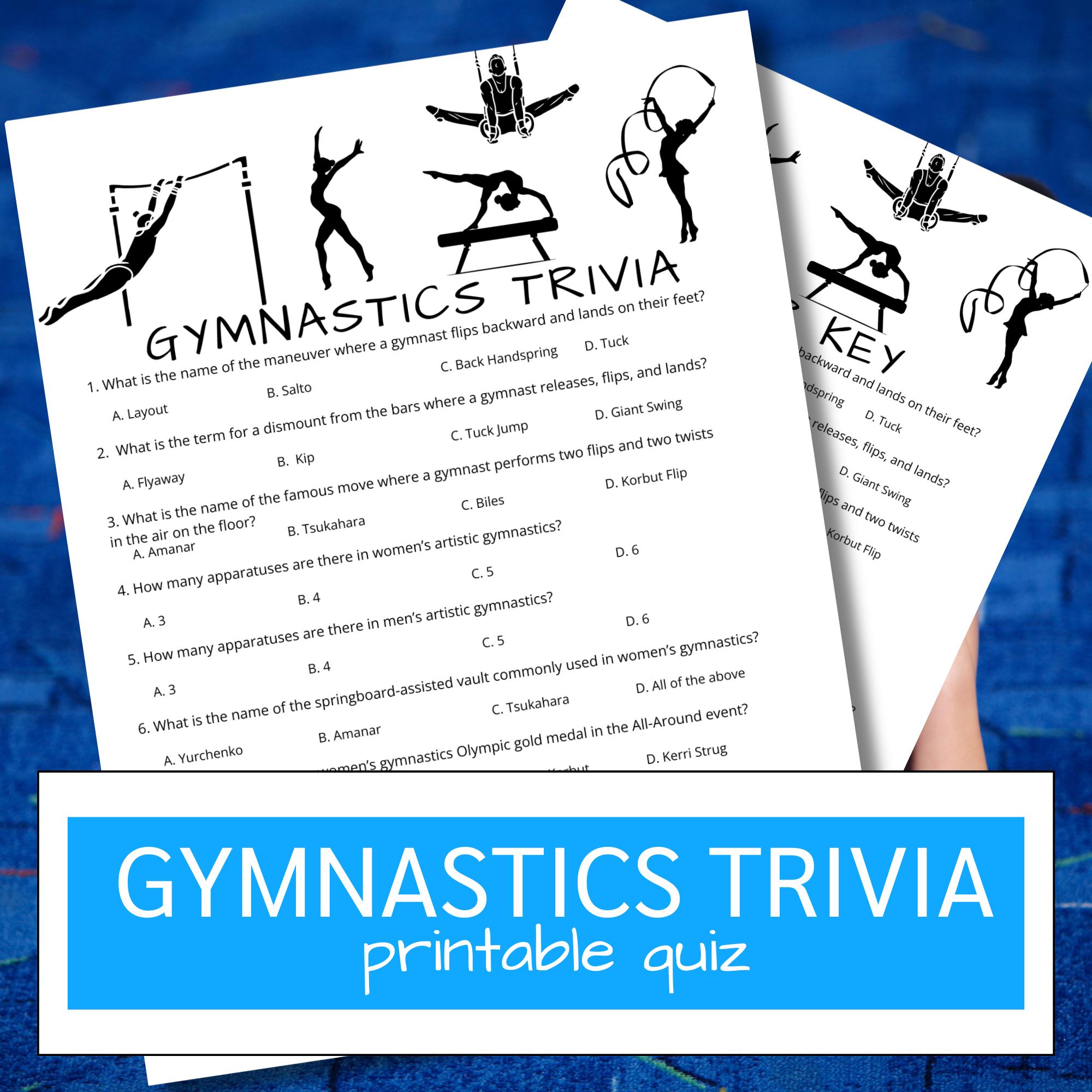 Gymnastics Trivia Game | Printable Gymnastics Quiz | Sports Trivia Quiz ...