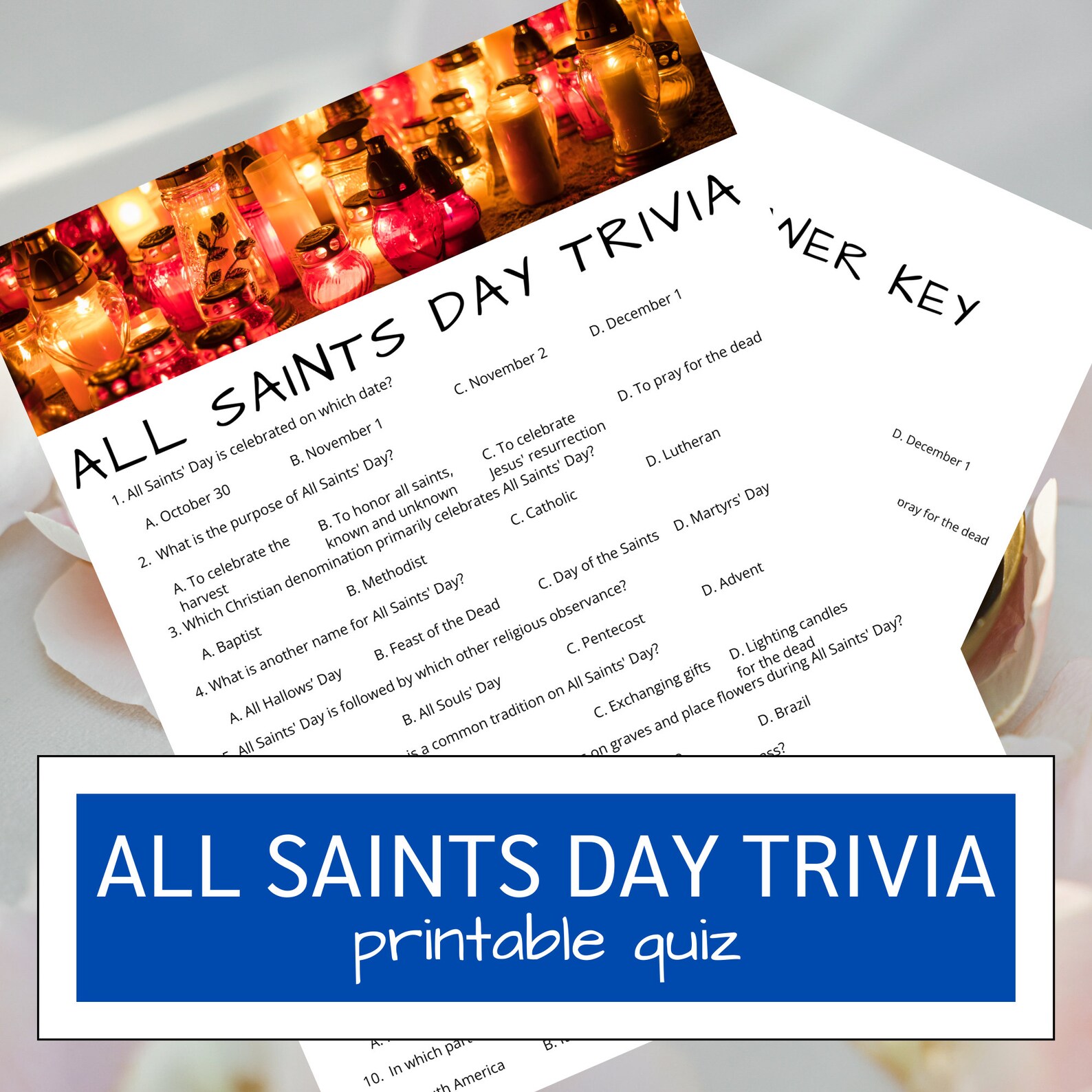 All Saints Day Quiz | Printable Bible Trivia Game | Sunday School Games ...