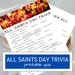 All Saints Day Quiz | Printable Bible Trivia Game | Sunday School Games ...