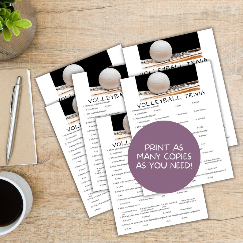 Volleyball Trivia Game | Printable Volleyball Quiz | Sports Trivia Quiz ...