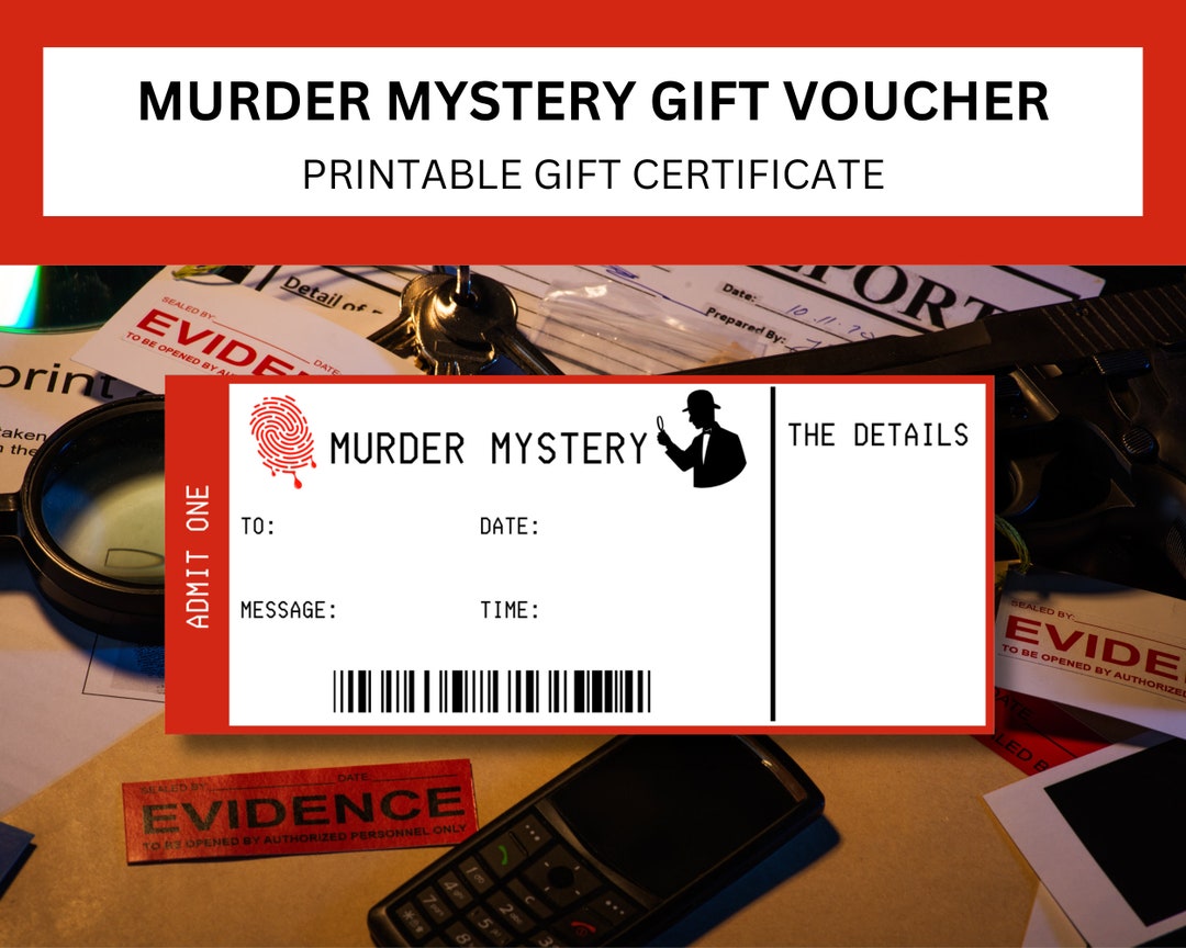 Murder Mystery Printable Invitation Dinner Theater Detective Gift ...