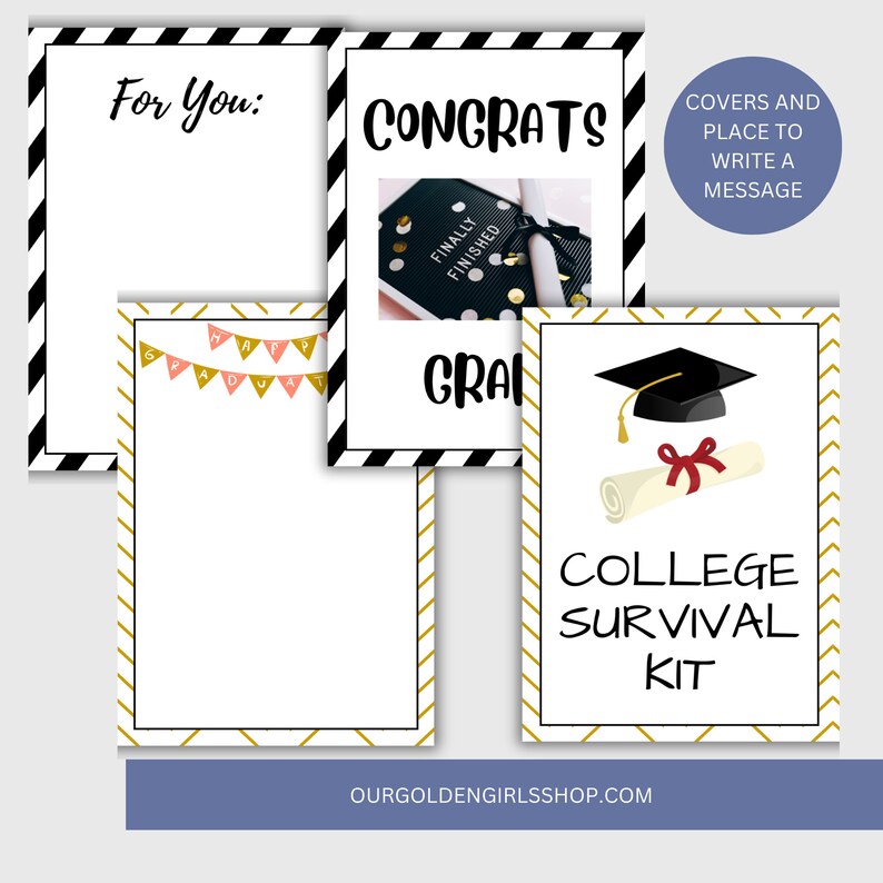 Graduation Gift Card Book | College Survival Kit | University Care ...