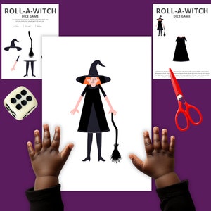 Roll a Witch Dice Game Printable | Halloween Party Games for Kids ...