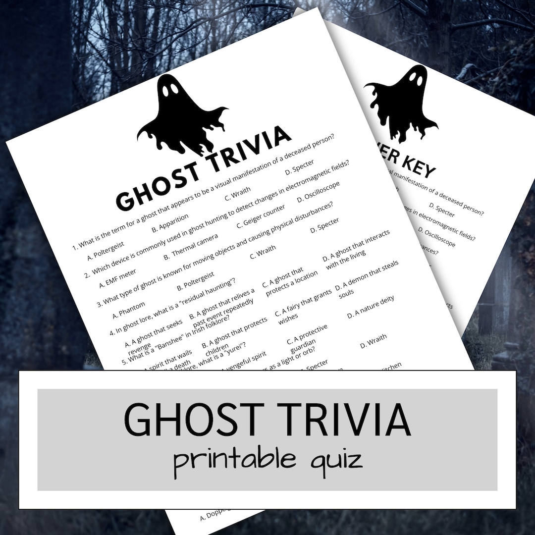 Ghost Quiz Printable | Ghost Trivia Game | Spooky Activity | Halloween ...