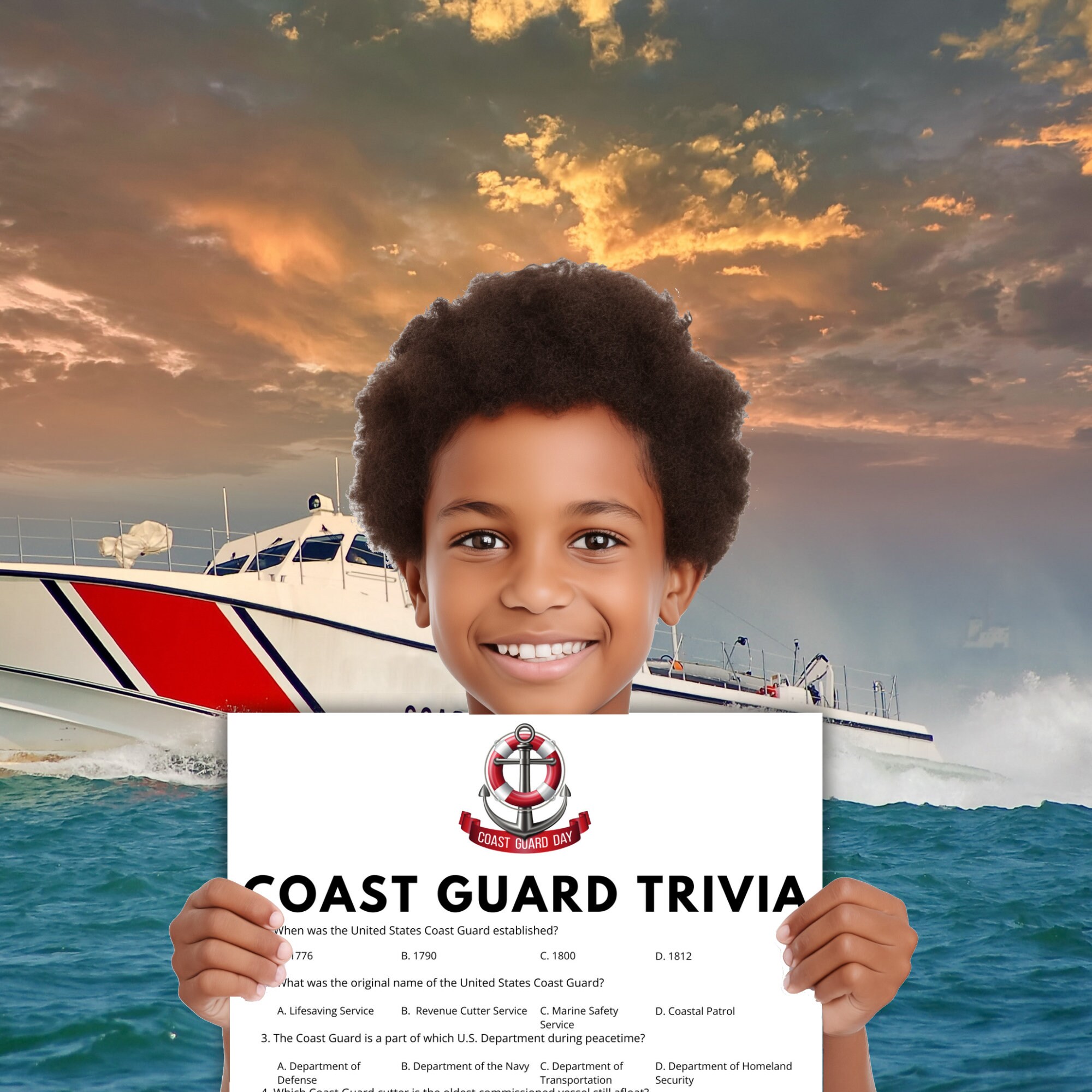 Coast Guard Quiz Printable | Coast Guard Trivia Game | Military Trivia ...