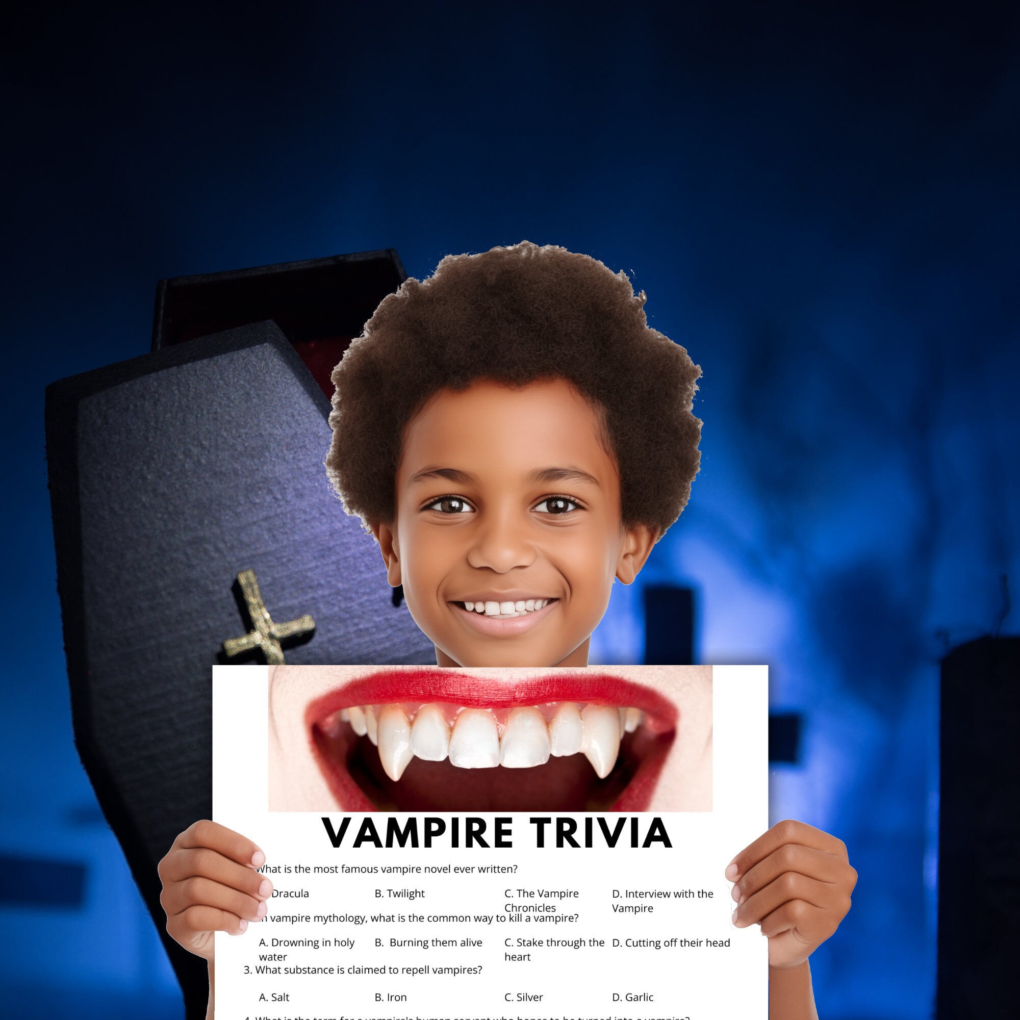 Vampire Quiz Printable | Vampire Trivia Game | Spooky Game Night ...