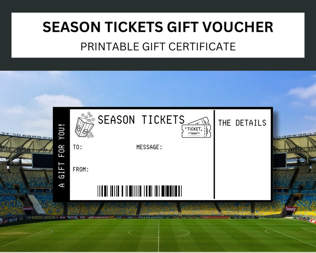 Sports Season Ticket Gift Certificate Template (PDF) - Etsy