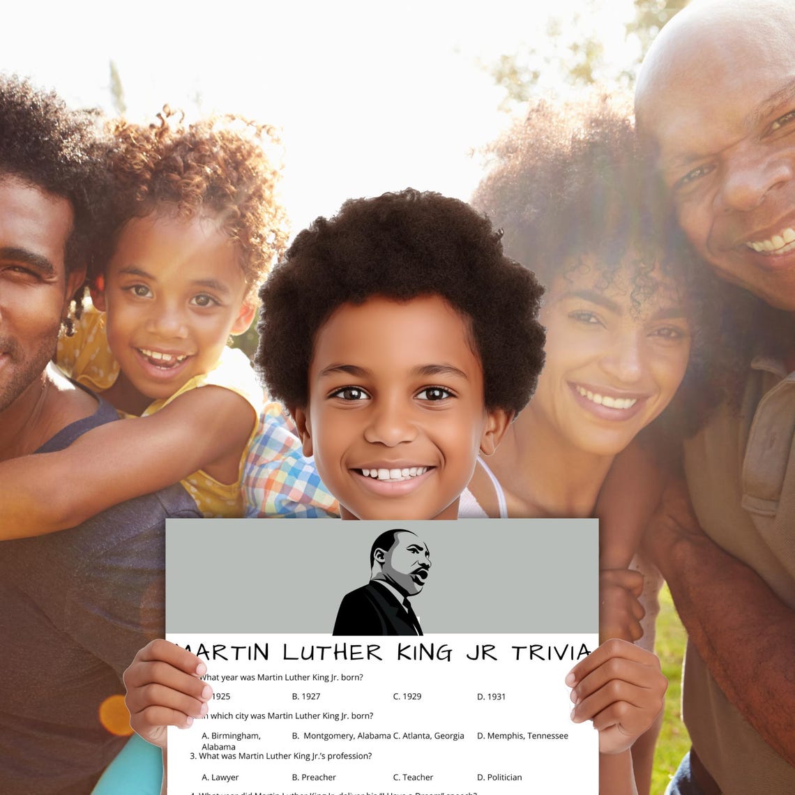 Martin Luther King Jr Quiz Printable | Black History Month Trivia Game ...