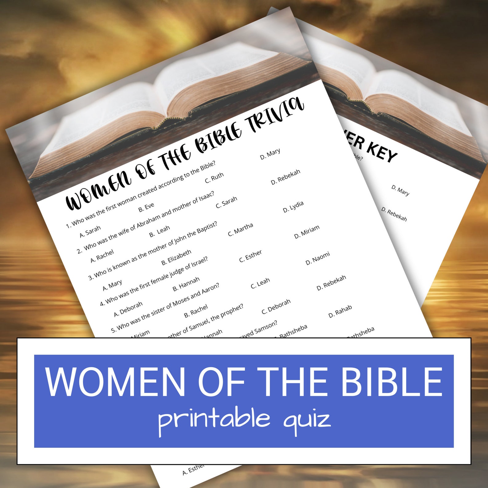 Women of the Bible Trivia Quiz: Printable Bible Study Game (PDF) - Etsy