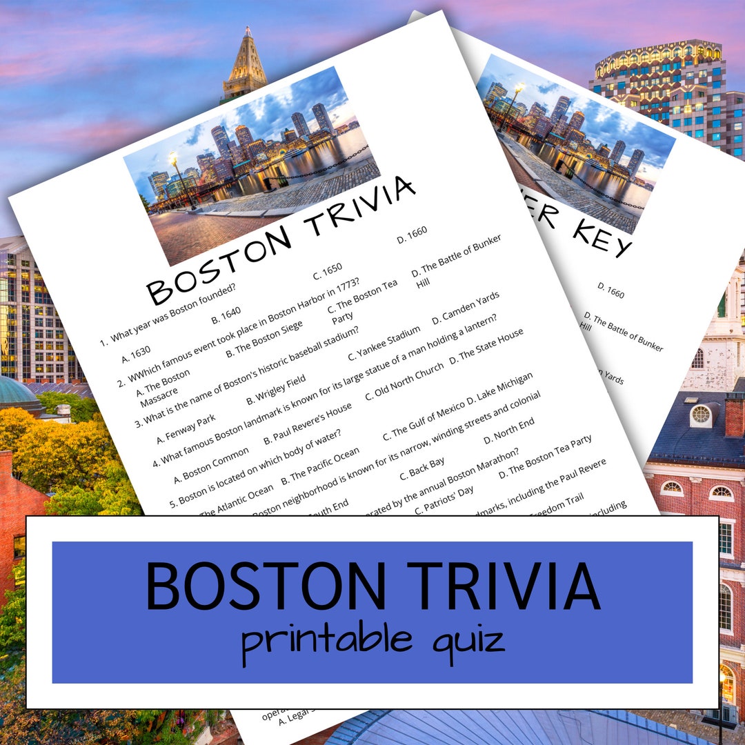 Boston Trivia Game: Fun Facts Family Activity (printable PDF) - Etsy