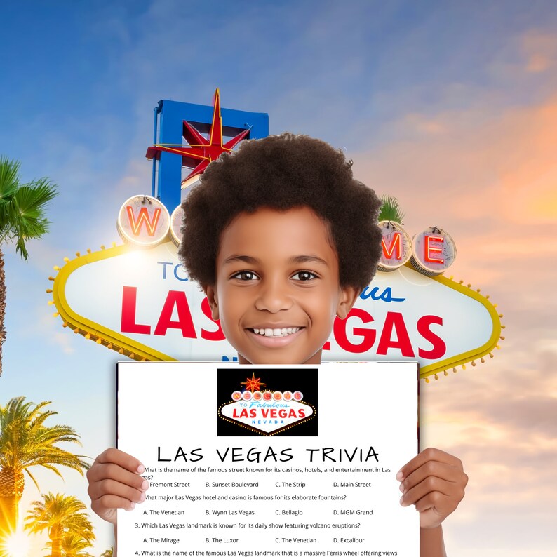 Las Vegas Quiz Printable Sin City Trivia Game USA Cities Fun Facts ...