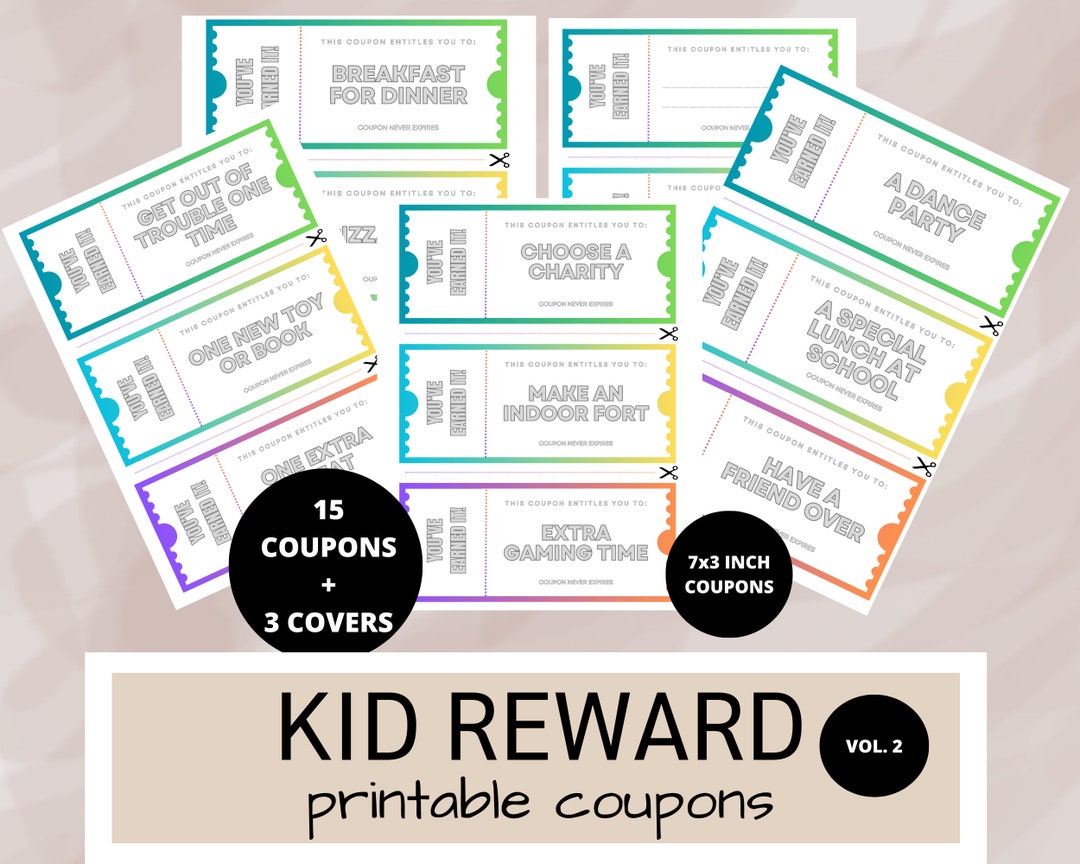 Kid Reward Coupon Book | Good Behavior Reward System | Child Positive ...