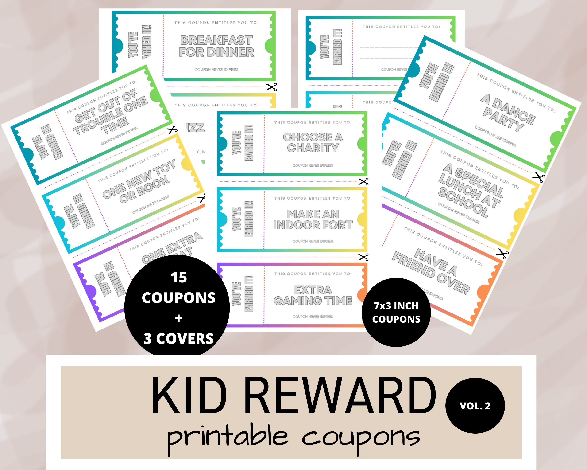 Kids Reward Coupon Book Vol. 2: Chore & Behavior Printable (digital ...